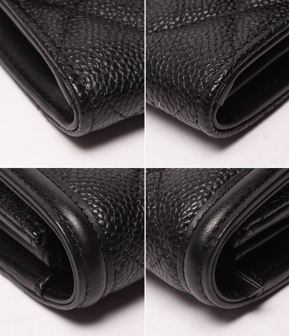 美品 CHANEL 長財布 キャビアスキン ゴールド金具 CCフィリグリー